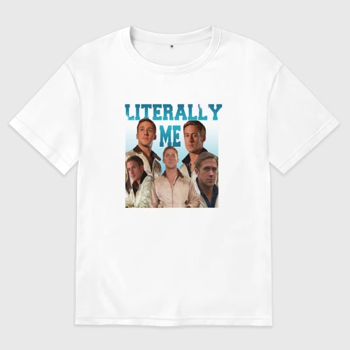 Мужская футболка хлопок Oversize Literally Me - Drive Ryan Gosling Цвет ...