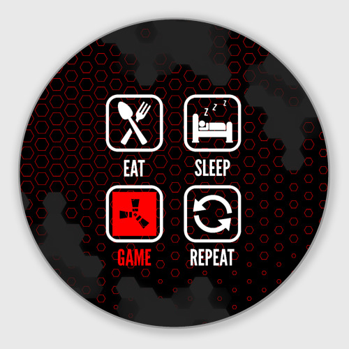 Круглый коврик для мышки Eat, sleep, Rust, repeat - купить по цене 450 ...