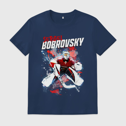 Мужская футболка хлопок Бобровский Флорида Пантерз Цвет темно-синий ...