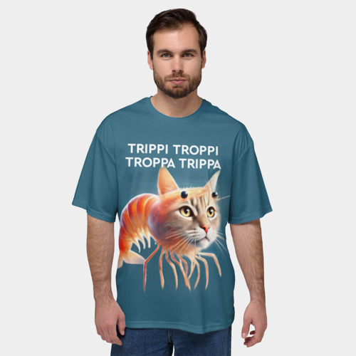Мужская футболка oversize 3D Trippi troppi troppa trippa - brainrot cat ...